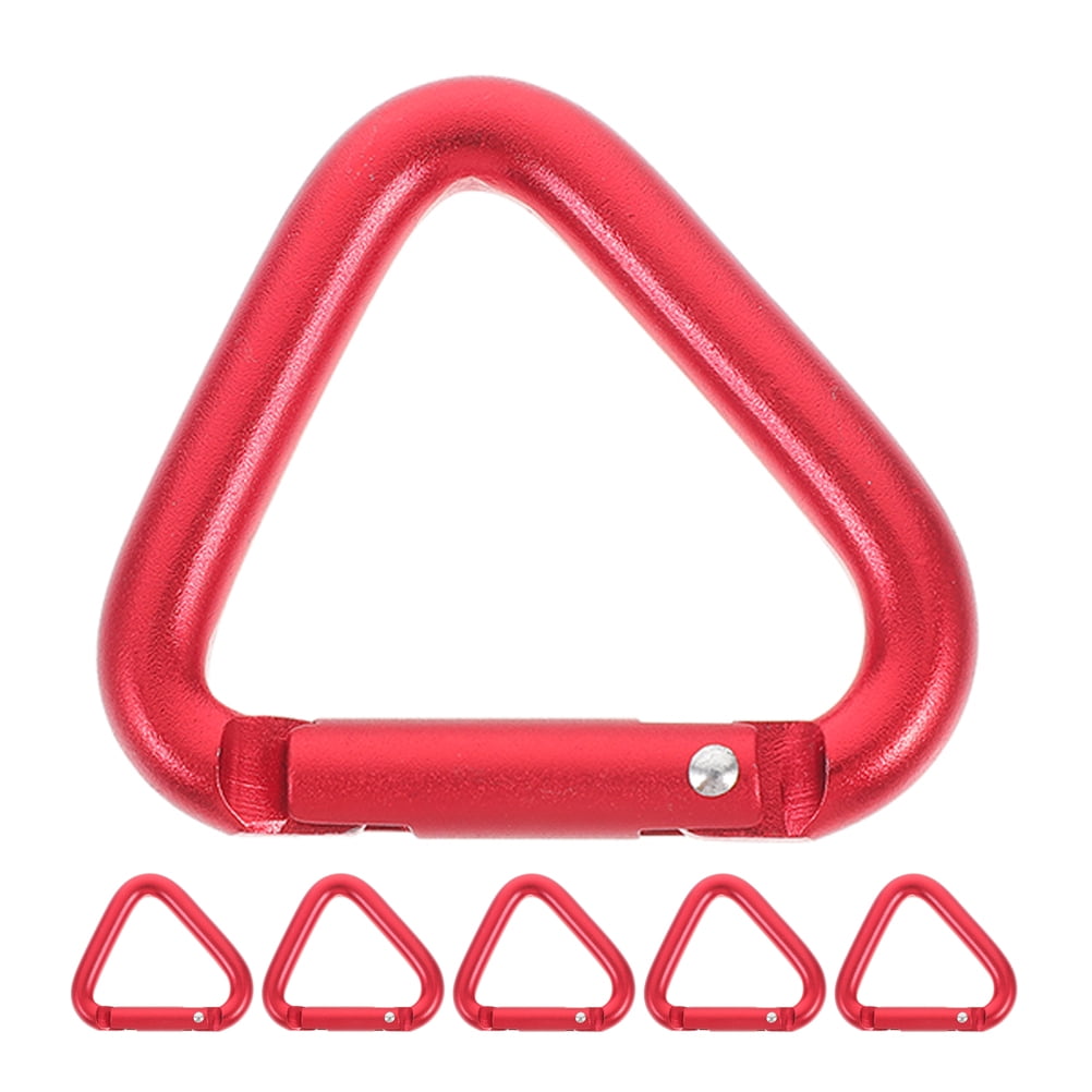 6-Pack Heavy Duty Metal Triangle Carabiner Clips for Climbing, Outdoor ...