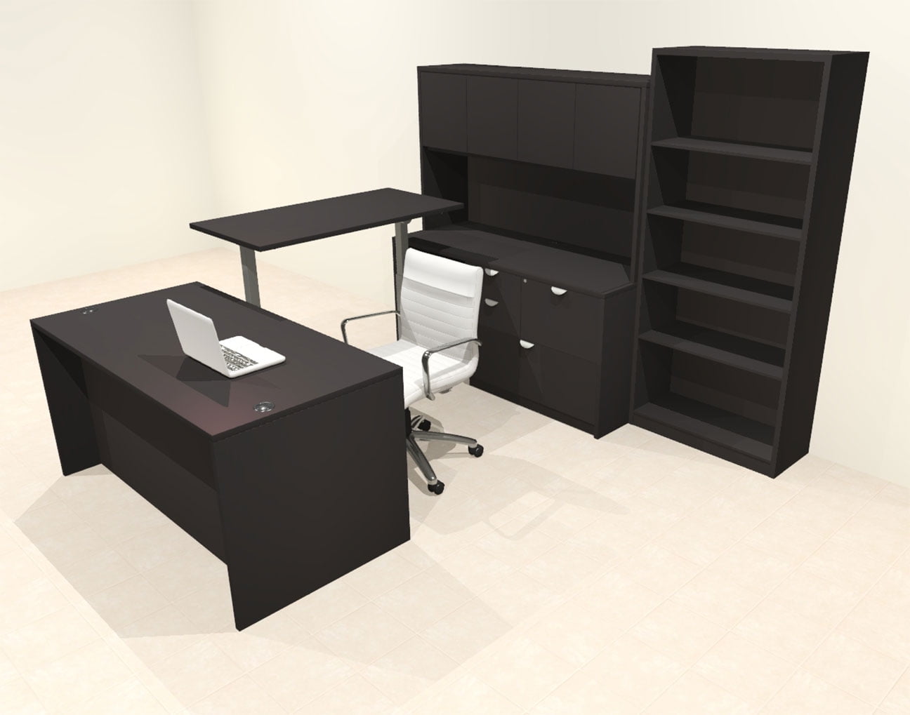 6pcs U Shaped 60"w X 102"d Modern Executive Office Desk, #OT-SUS-UH74 - Walmart.com