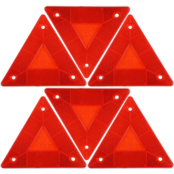 6pcs Vehicle Triangle Reflectors Safety Sign Slow Moving Triangle ...