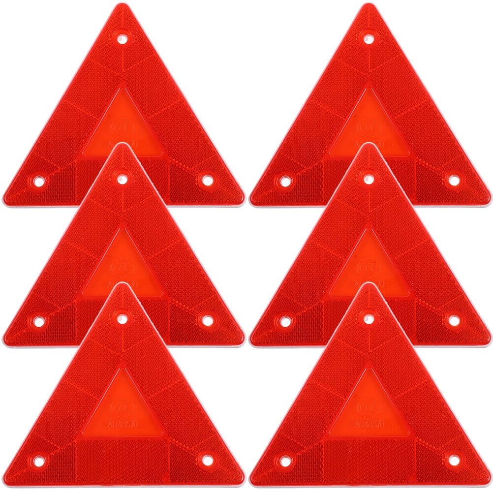 6pcs Vehicle Triangle Reflectors Safety Sign Slow Moving Triangle ...