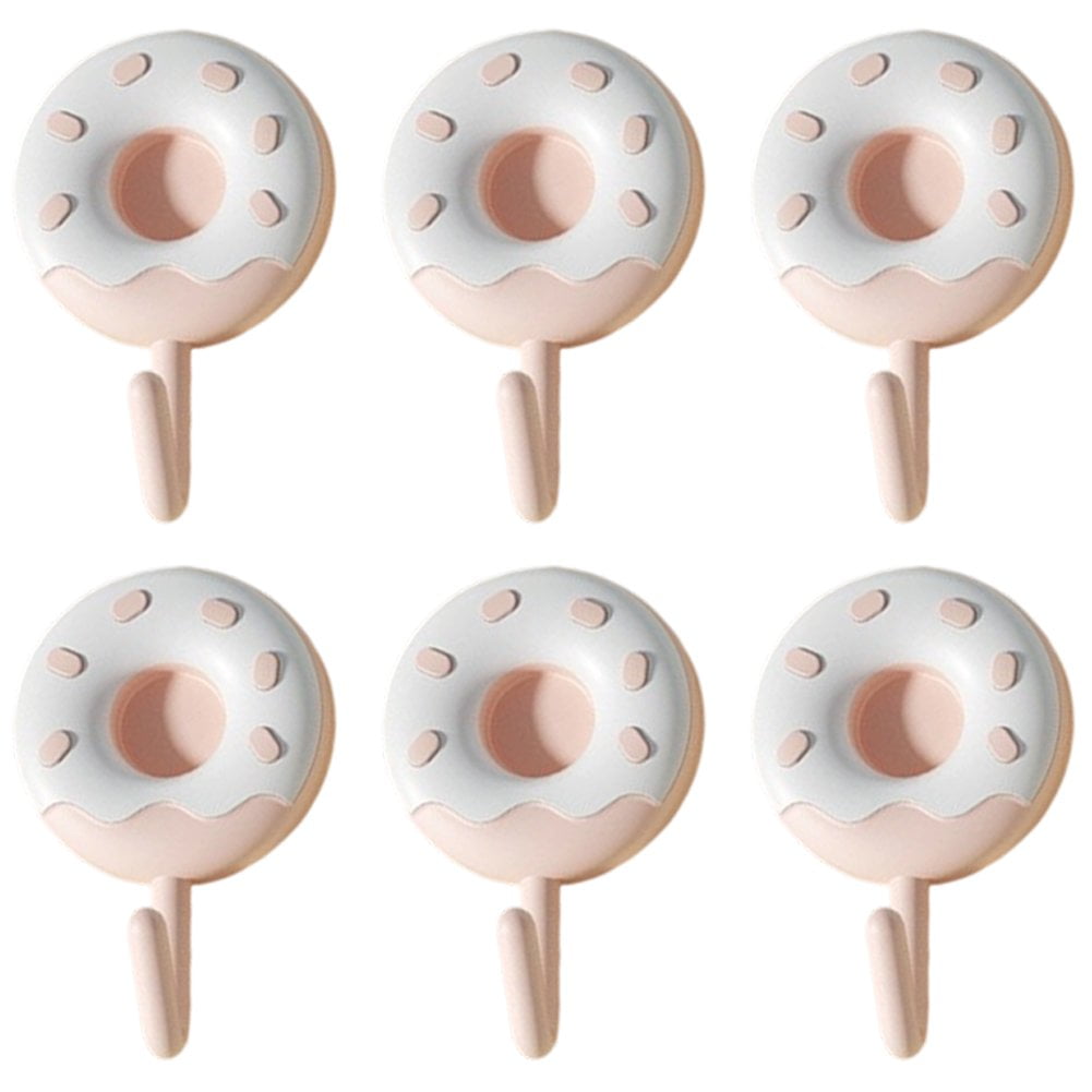 6pcs Wall Hooks, Creative Cute Donut-Shaped Hooks, Coat Hooks, Towel ...