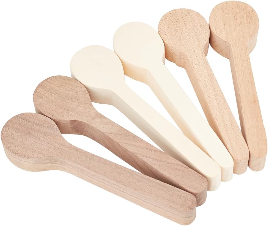 6pcs Wood Carving Spoon Blank Spoon Carving Kit Unfinished Wood Blocks ...