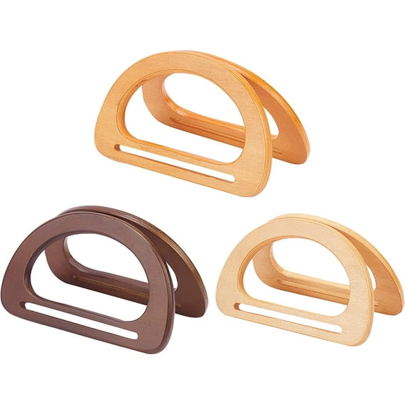 6pcs Wood Purse Handle 3 Color Decorative Bag Handle Replacement D ...
