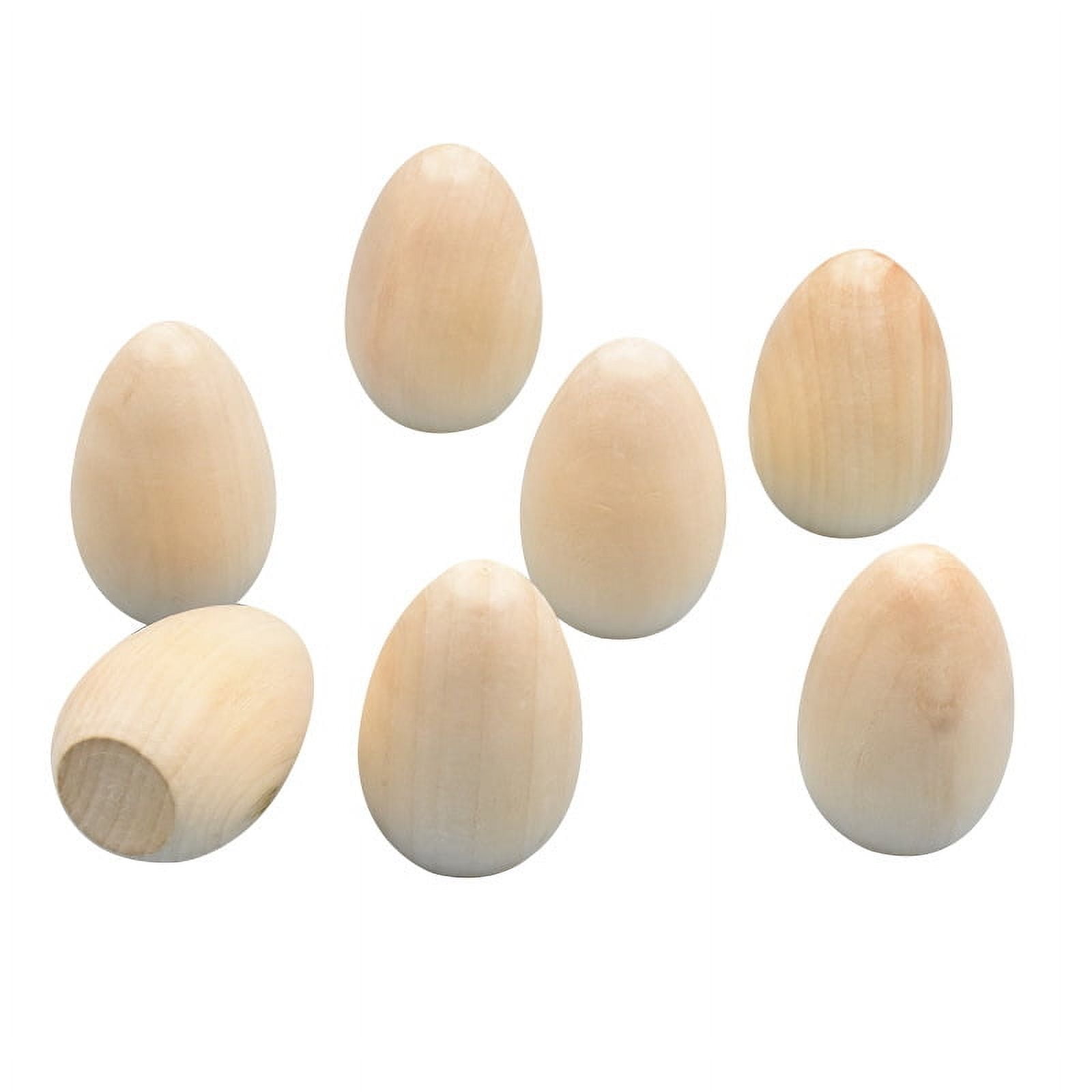 6pcs Wooden Eggs DIY Toy Eggs Graffiti Toy Easter Egg Decorations Faux Chicken Eggs Unpainted ...