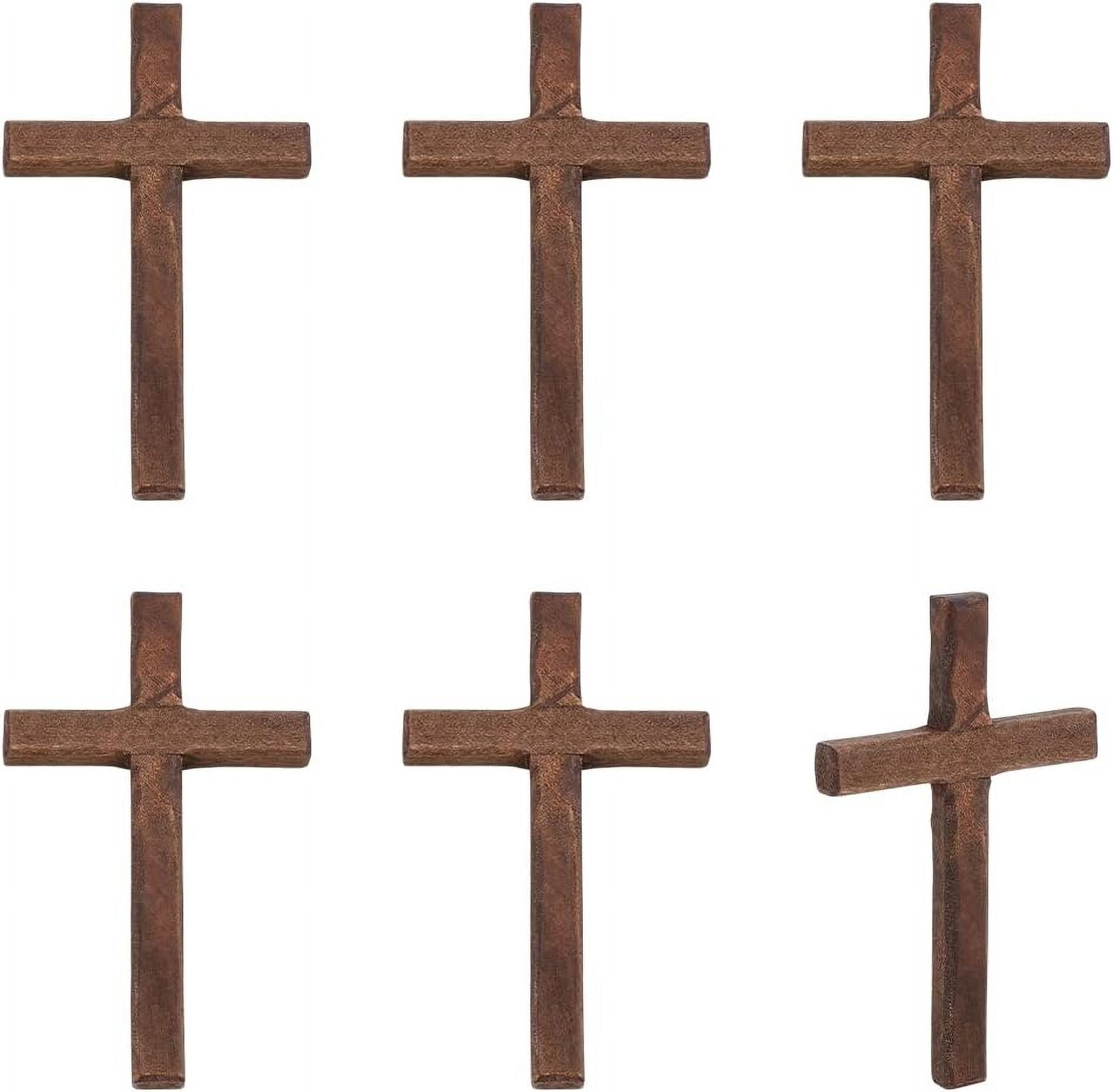 6pcs Wooden Wood Wall Crosses Hand Held Coffee Small Prayer Hanging ...