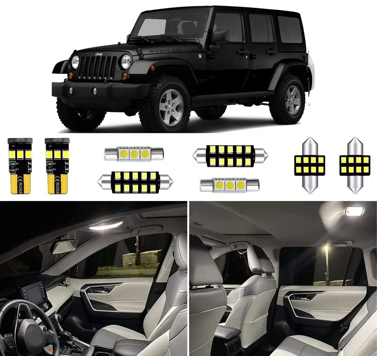 6pcs Wrangler Interior LED STF9 Lights Replacement for 2007 2010 2011 ...