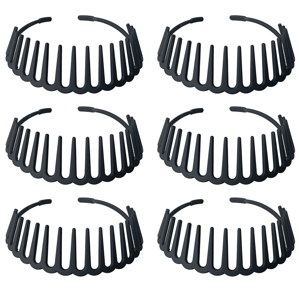 6pcs Zigzag Shark Tooth Hair Comb Headbands Wrapped Cloth Hard ...