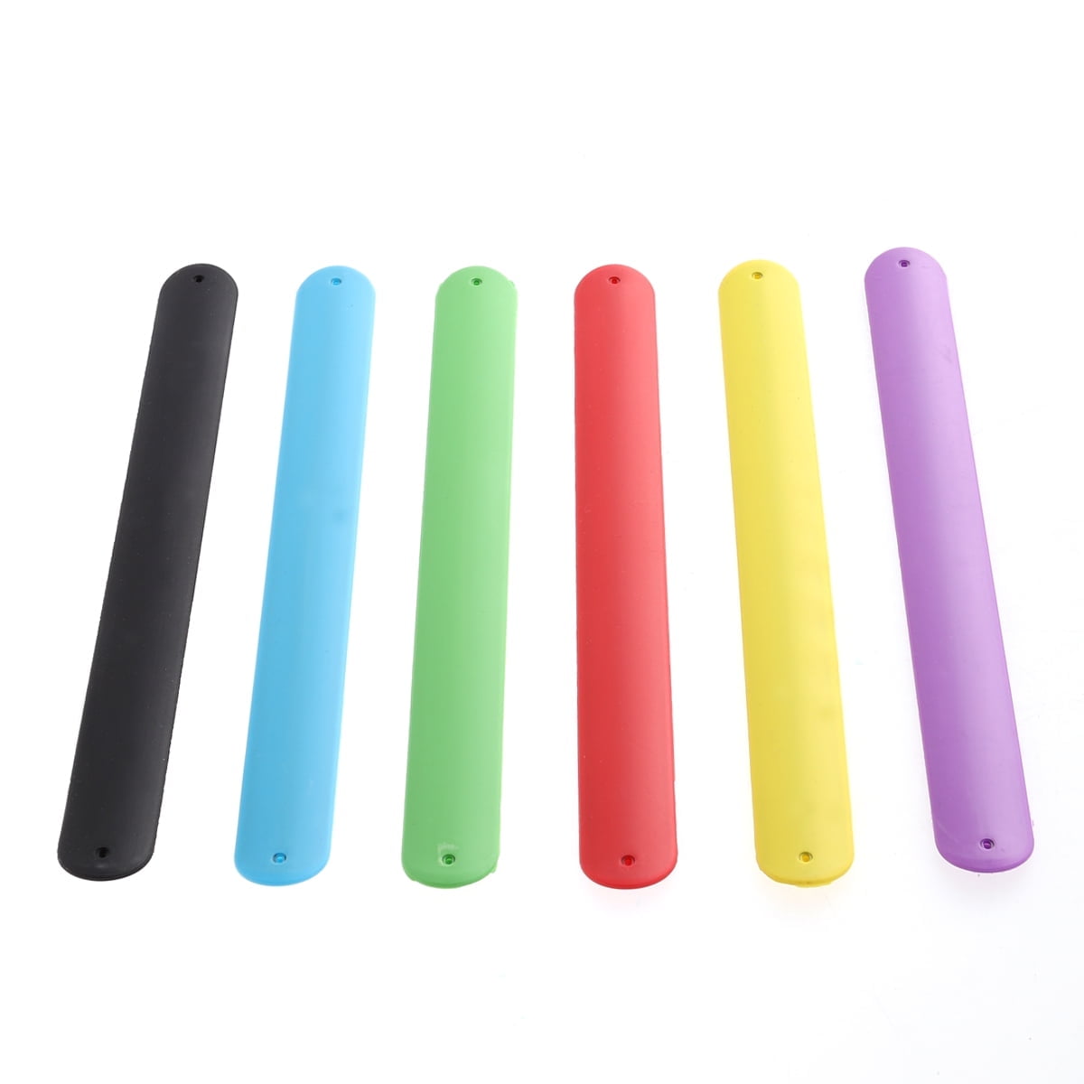 6pcs colorful rainbow slap bracelets silicone wristbands for kids party favors random colors ...