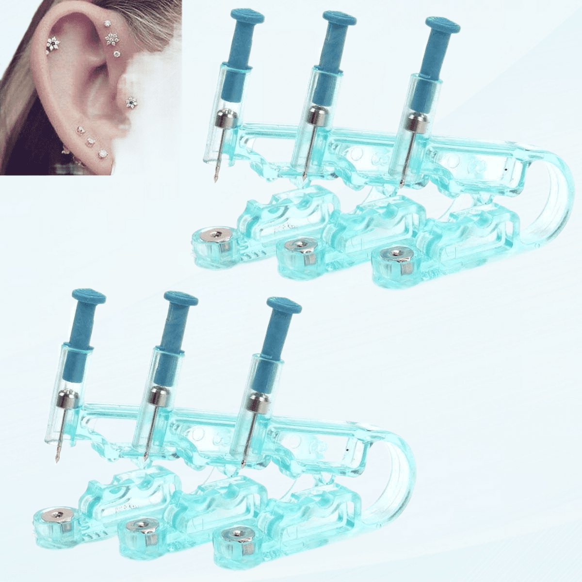 6pcs disposable Safety Ear Piercing Gun Unit Tool with Asepsis Pierce ...
