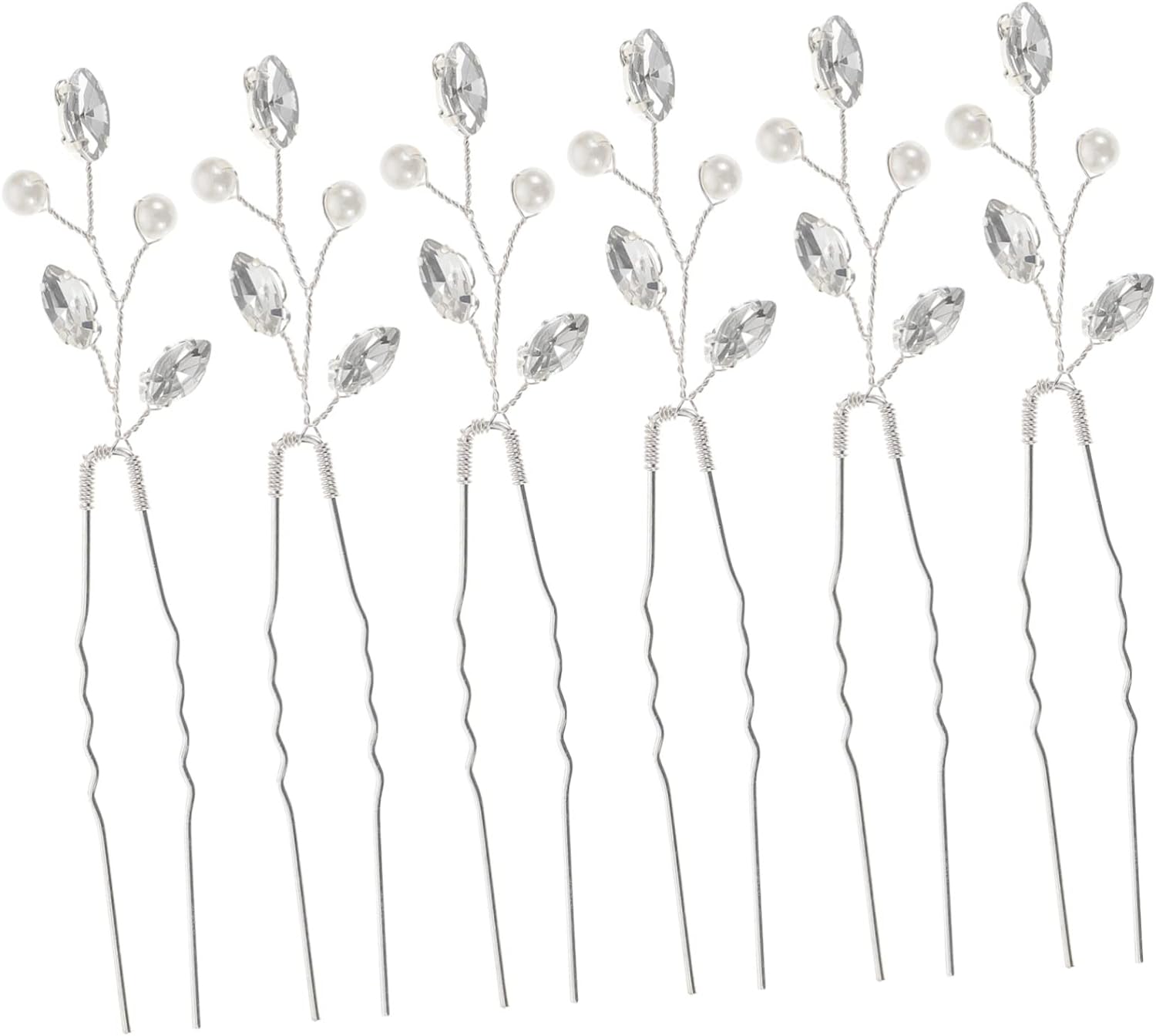 6pcs the flowers Zinc alloy Wedding Flower Hair Pins set simple ...