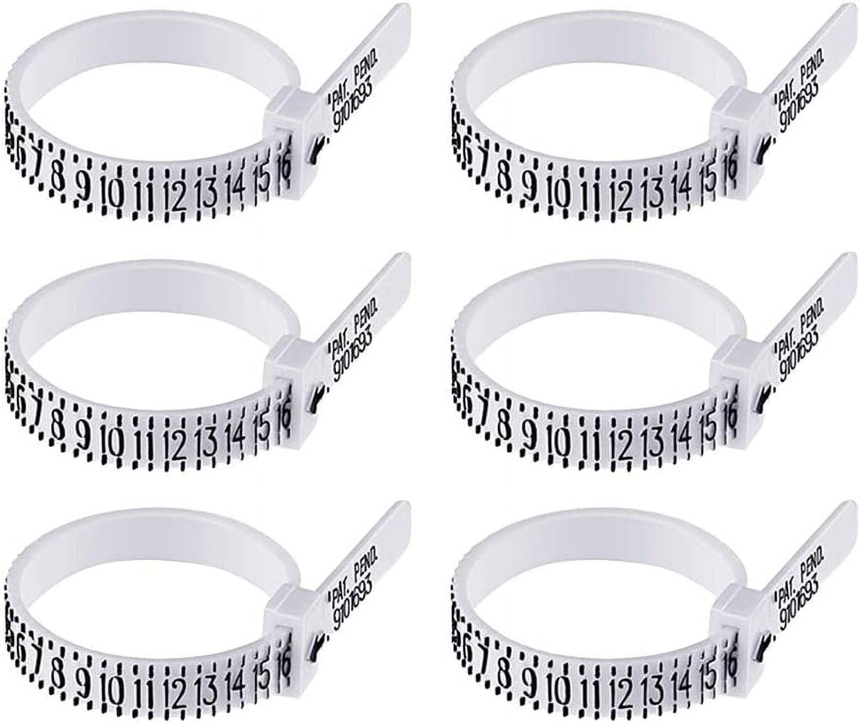 6pcs for Size Ruler Jewelry Ring Check Sizer White Finger Gauge Us ...