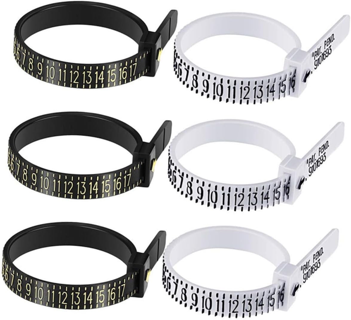 6pcs plastic ring gauge finger measuring rings ring gauge ring tool ...