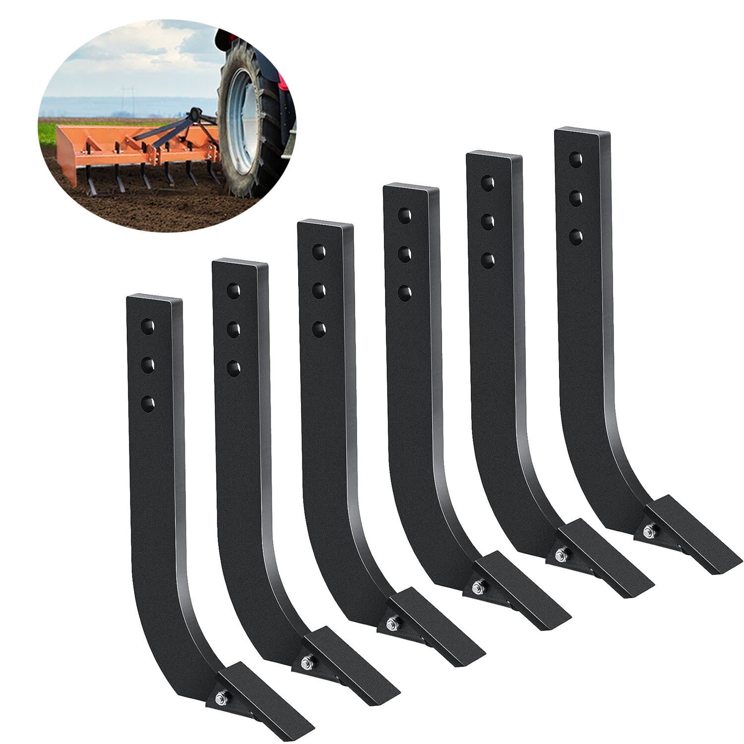 6pcs/set 16'' Box Blade Shank Scarifier Shanks Teeth 3 Holes Box ...