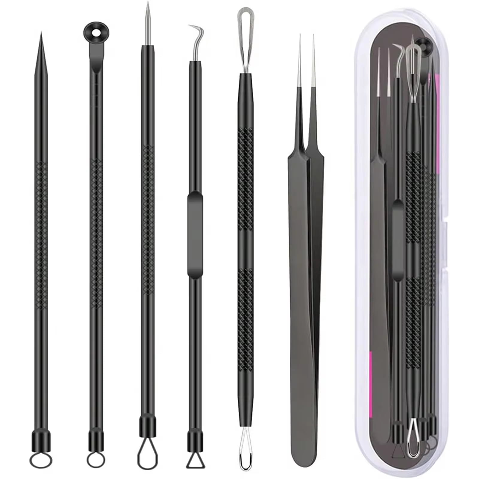 6pcs/set Acne Removal Needle and Clip Stainless Steel Tool Blackhead ...