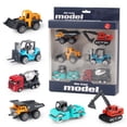 6pcs/set Alloy Engineering Truck Loader Tractor Excavator Classic ...