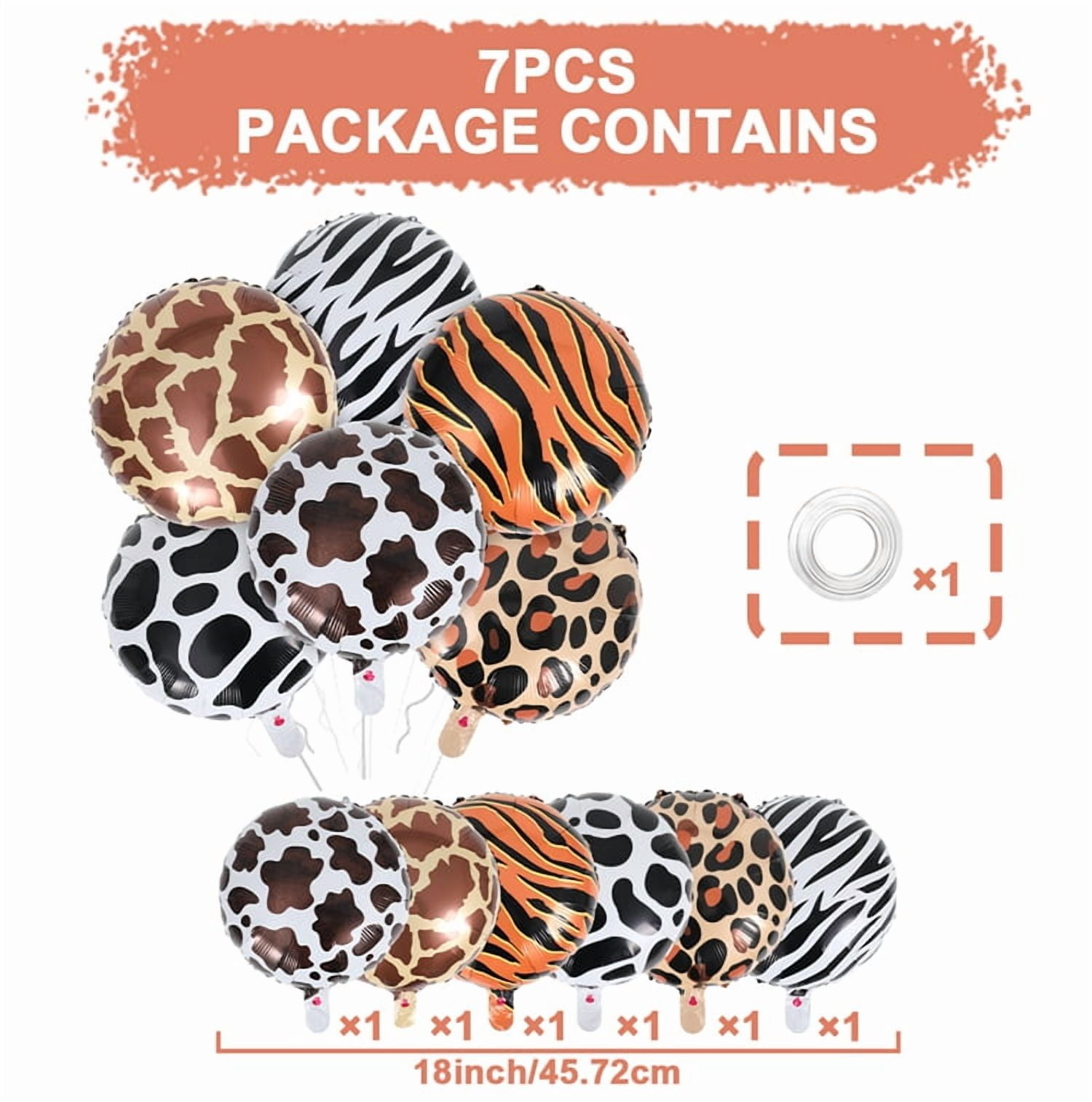 6pcs/set Animal Foil Balloons Lion Monkey Helium Balloon Safari Animals ...