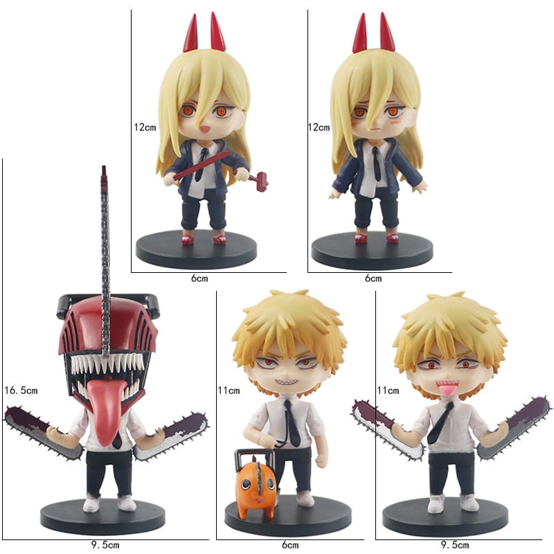 6pcs/set Anime Chainsaw Man Action Figurines Q Version Denji Power ...
