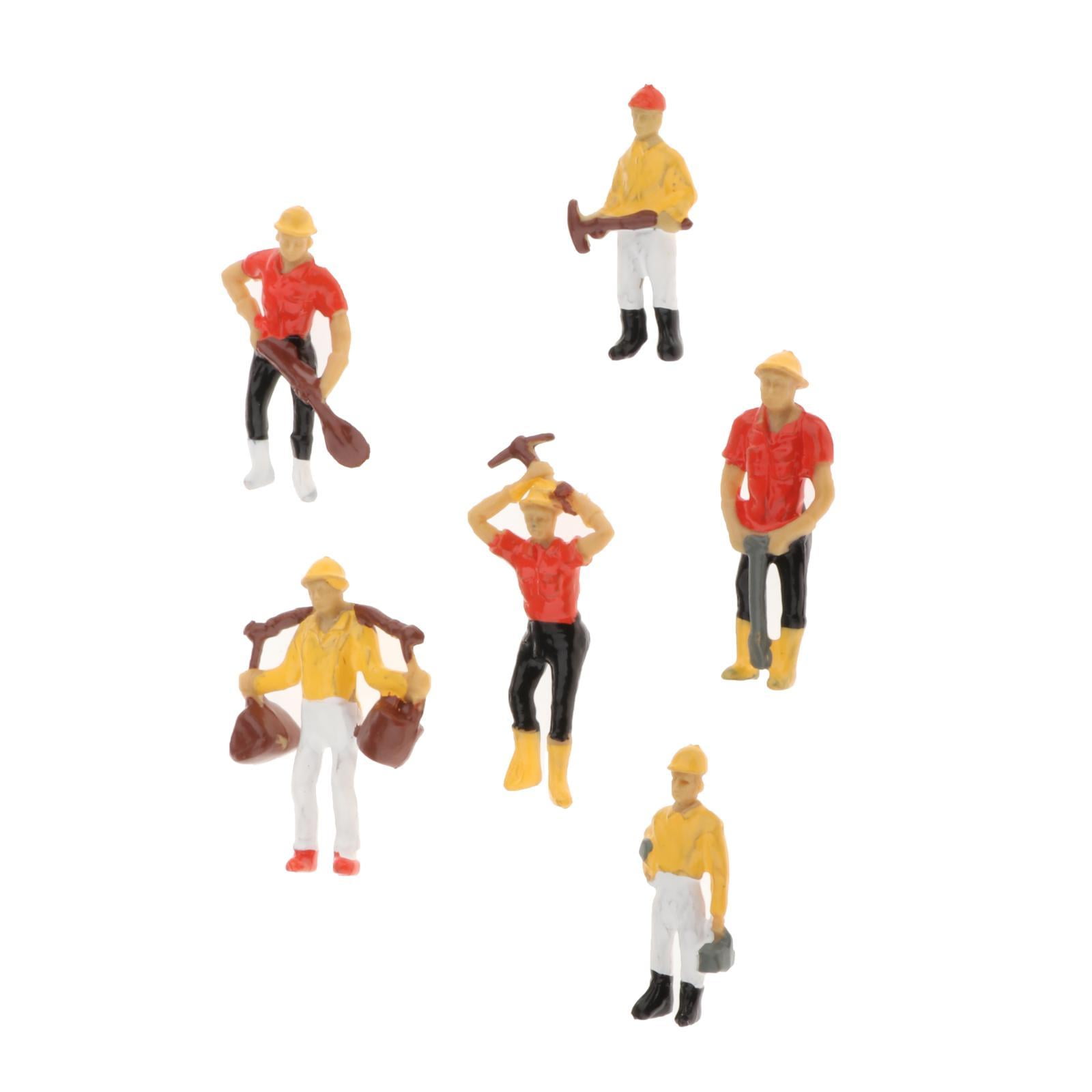 6pcs/set Painted Model Train People Figure Miniature Building Street ...
