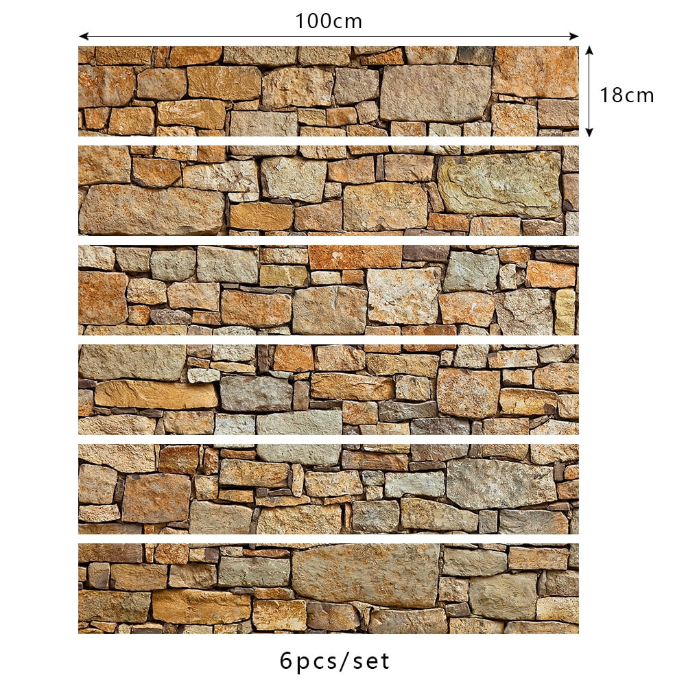 6pcs/set St Shale Texture Stair Stickers Staircase Tile Wall Sticker ...
