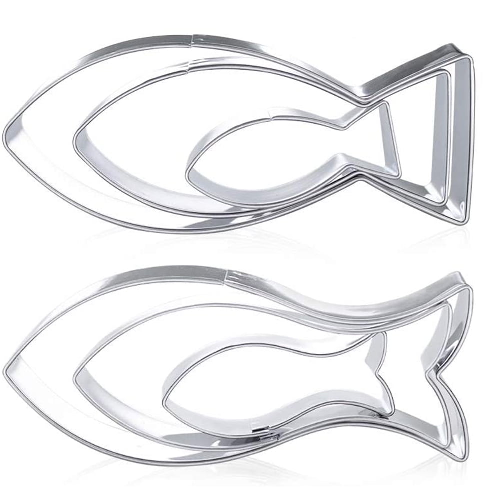 6pcs/set Stainless Steel Fish Cookie Cutters Fish Shape Cookie Cutters ...