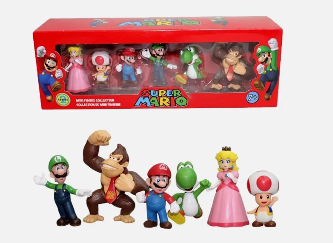 6pcs/set Super Mario Bros PVC Action Figure Toys Dolls Model Set Luigi ...