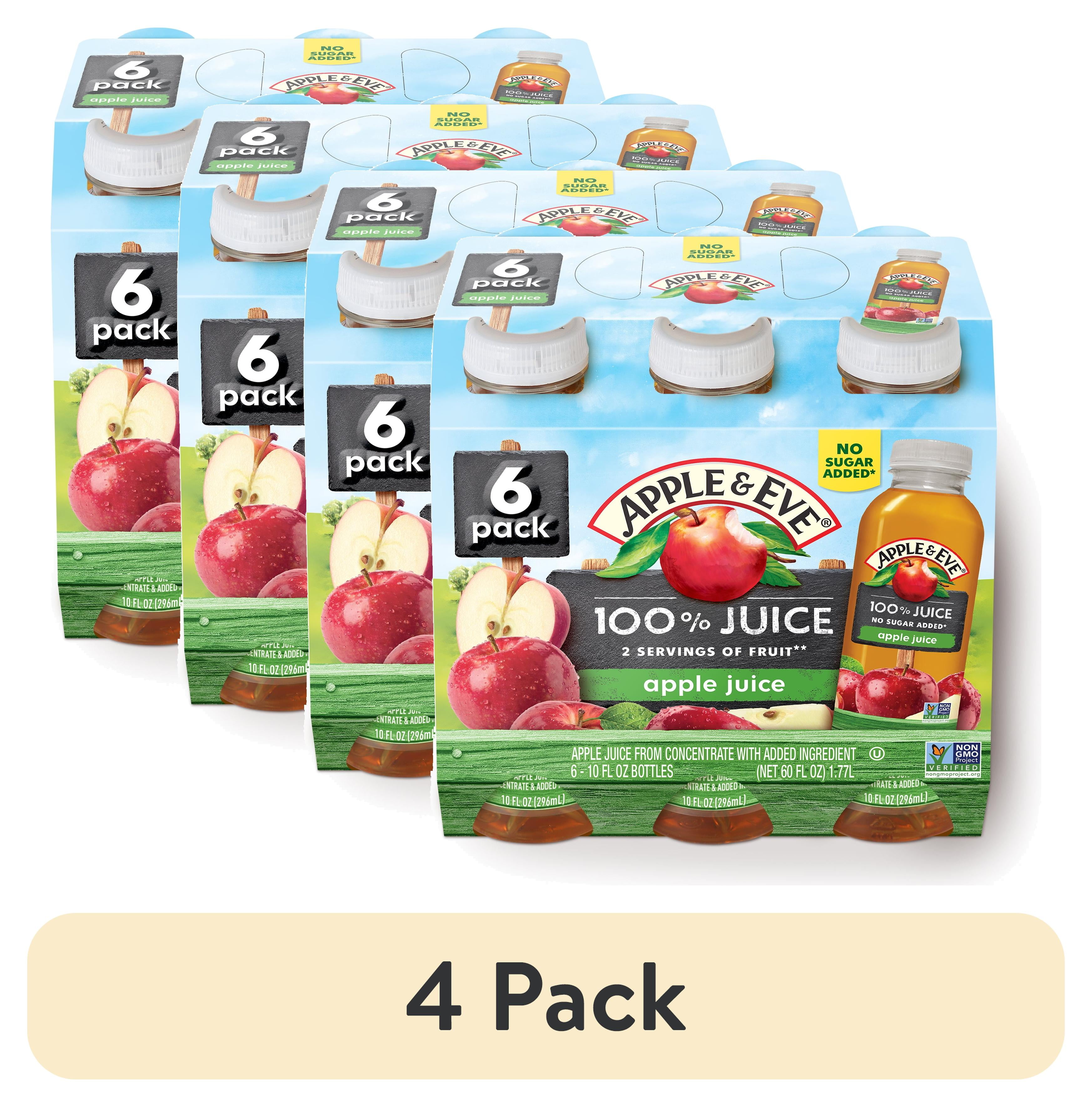 (4 pack) 6pk 10oz Apple Juice 100% - Walmart.com