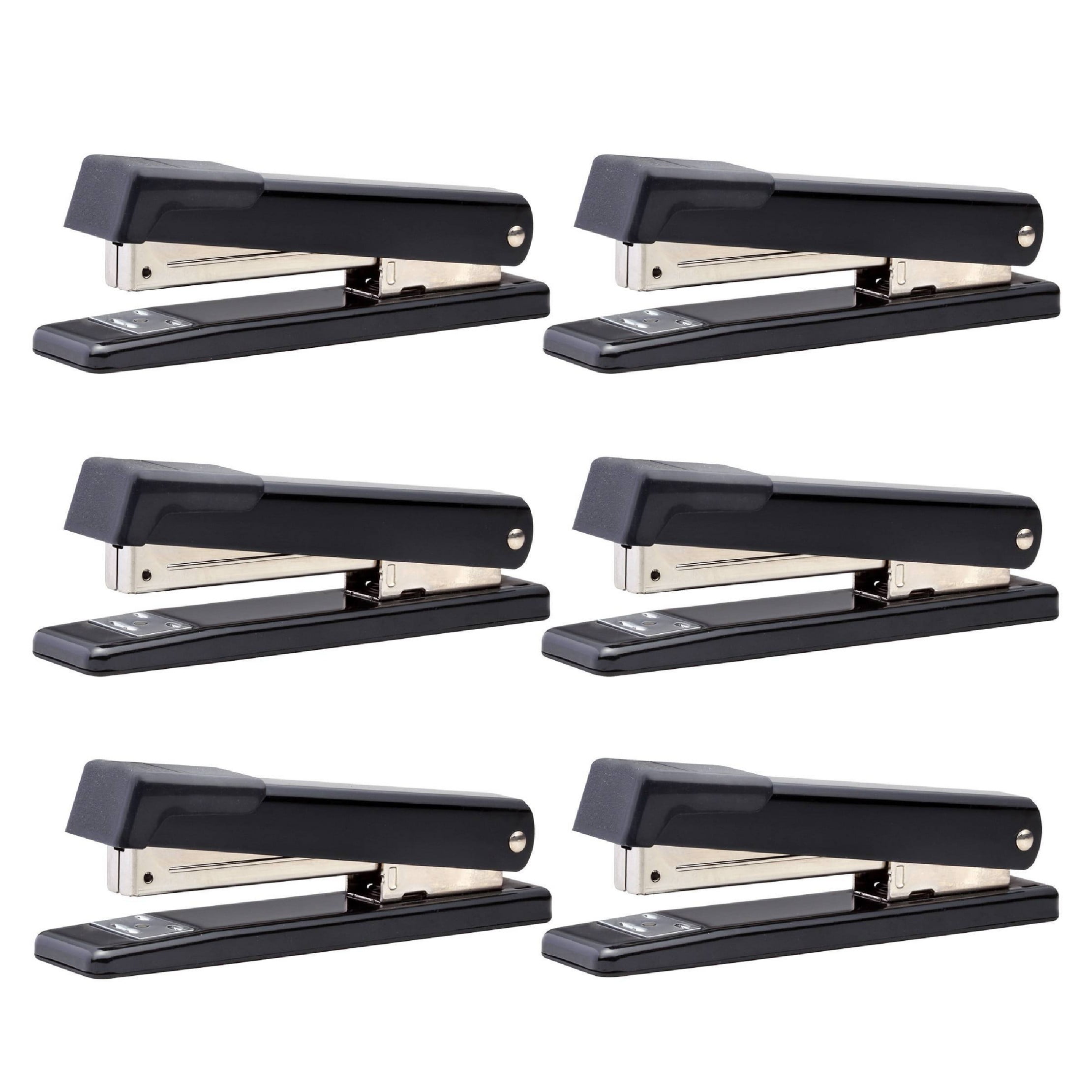 6pk Classic Metal Stapler Black: Non-Powered Desk Tools, Plastic ...