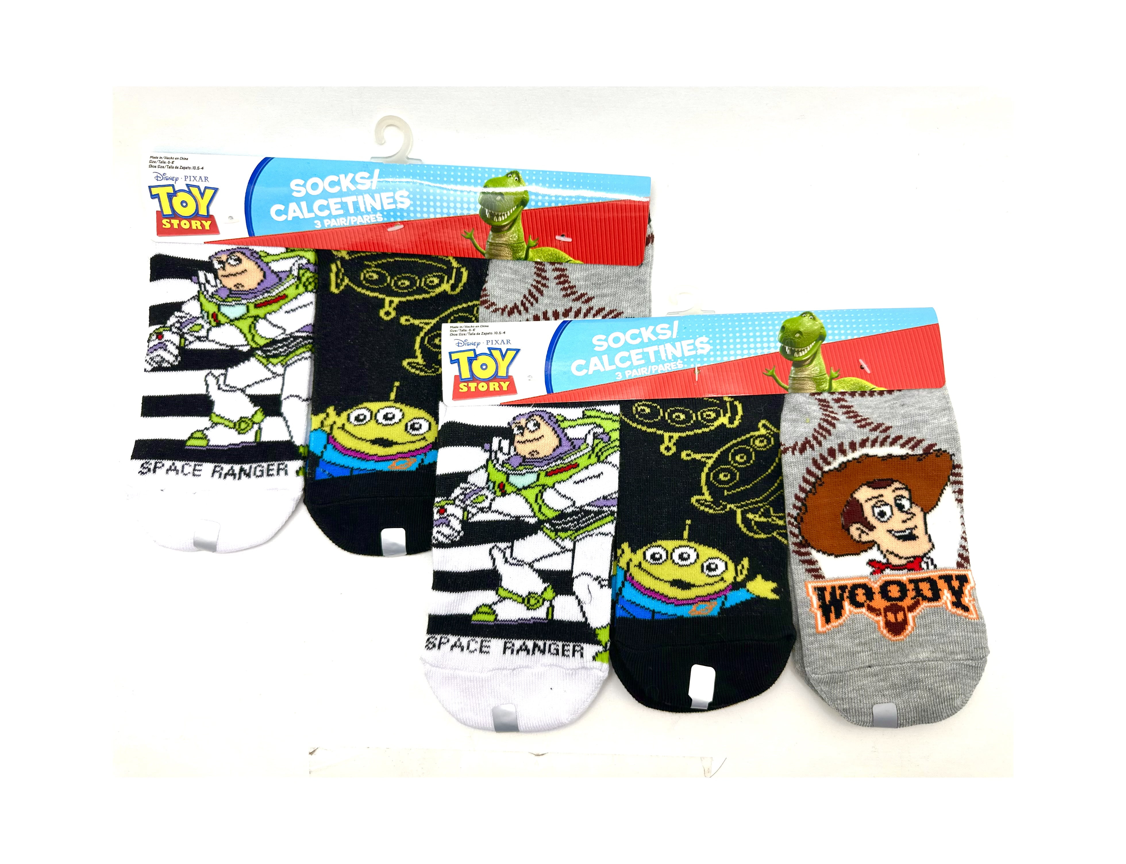 6pk Disney Toy Story Socks - Assorted Buzz Woody AndAlien children ...