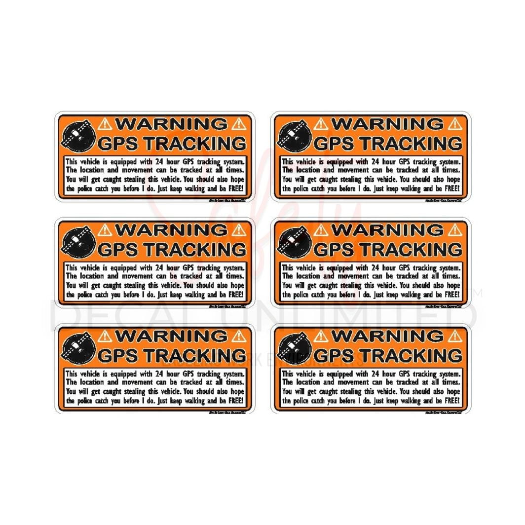 6pk GPS Satellite Tracking Orange Black White Rectangle Peel & Stick ...