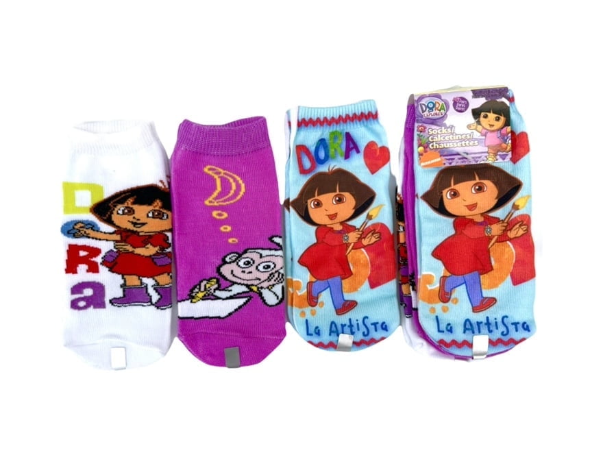 6pk Nick Jr Dora The Explorer girl's socks (astd design-size 6-8 ...