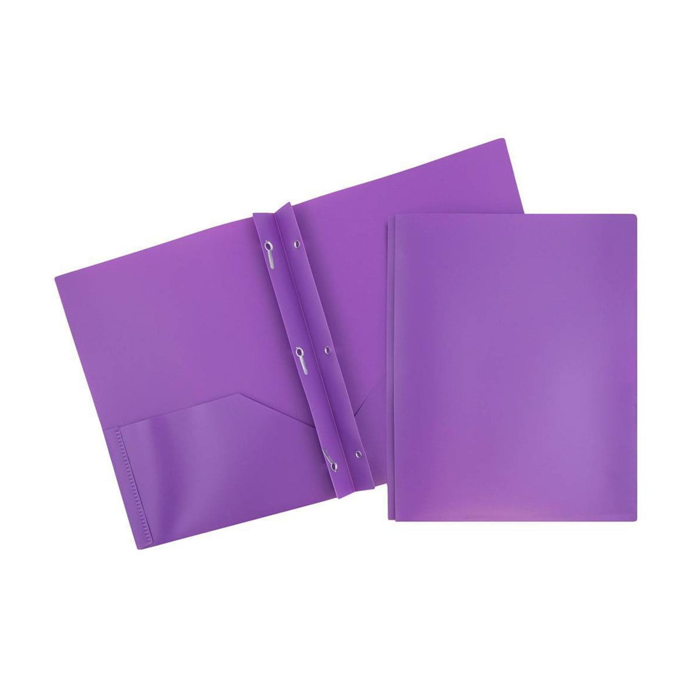 6pk POP 2 Pocket School Presentation Plastic Folders with Prong ...