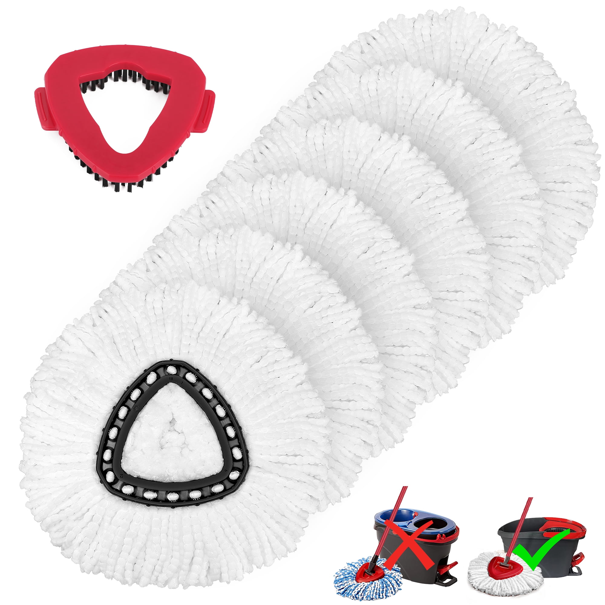6pk Spin Mop Heads & 1pk Scrub Brush Refill Kit Only for O-Cedar ...