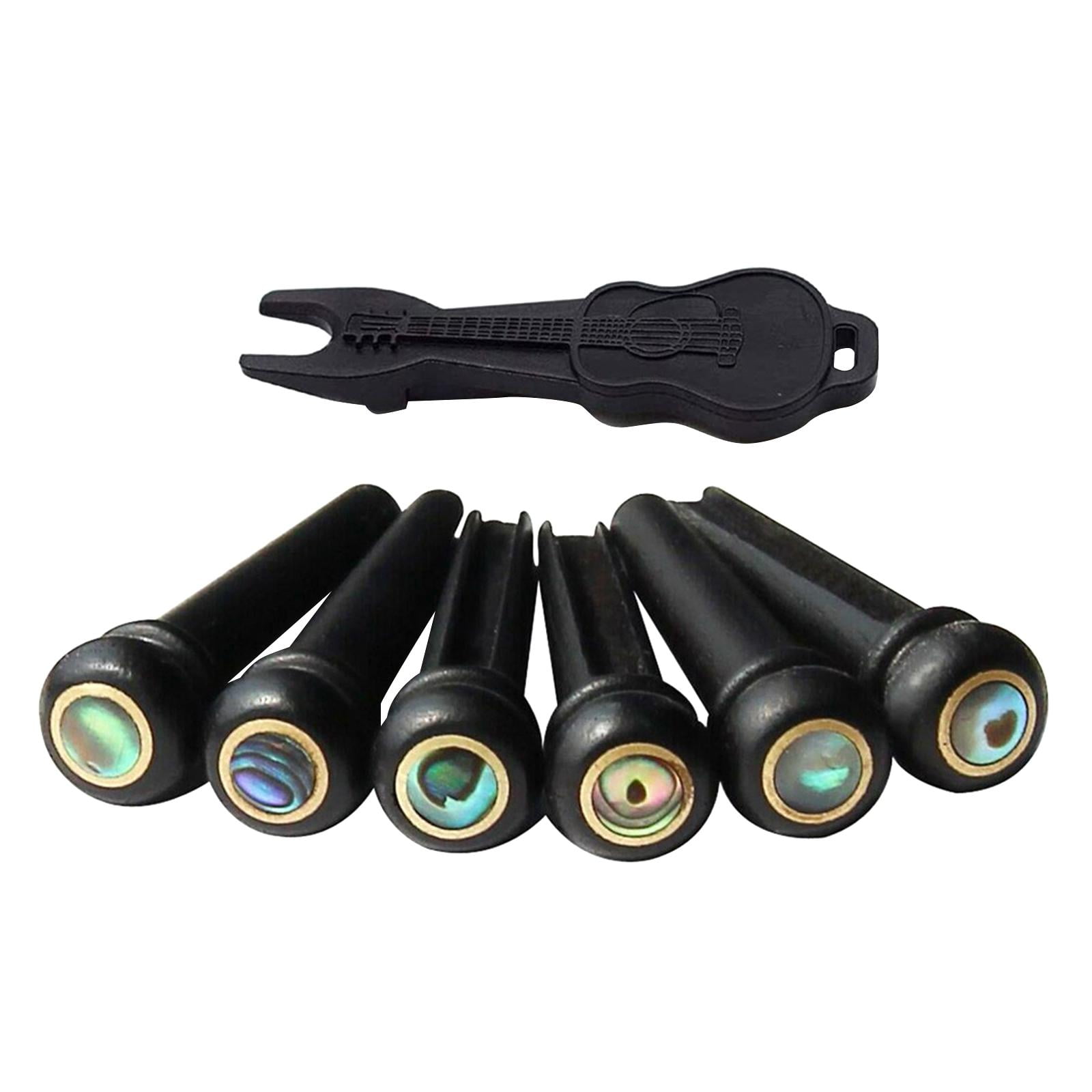6s Portable Ebony Guitar Bridge Pins with Pins Puller Guitar,Luthier ...
