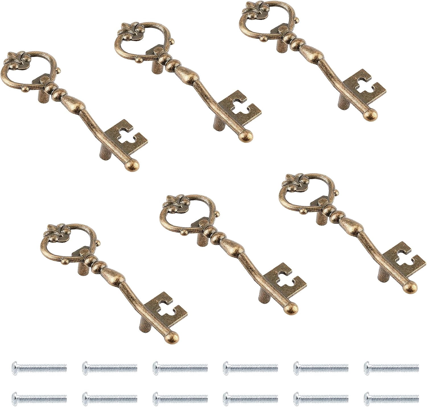 6sets 118x39x21mm Bronze Tibetan Style Zinc Alloy Big Handles Key Shape ...