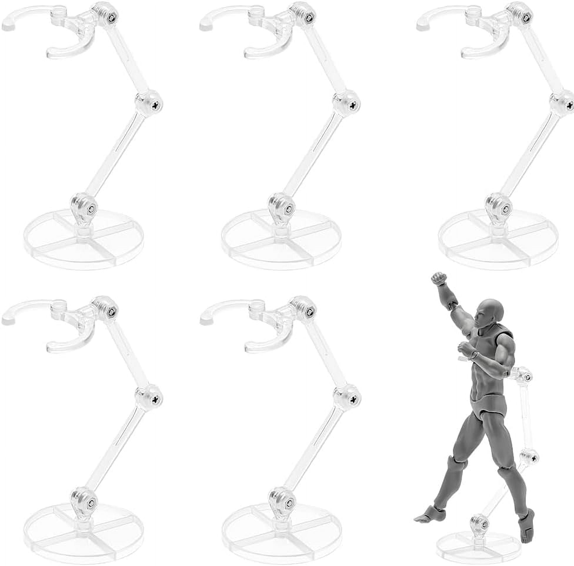 6sets Clear Plastic Model Assembled Action Figure Display Holders Model ...