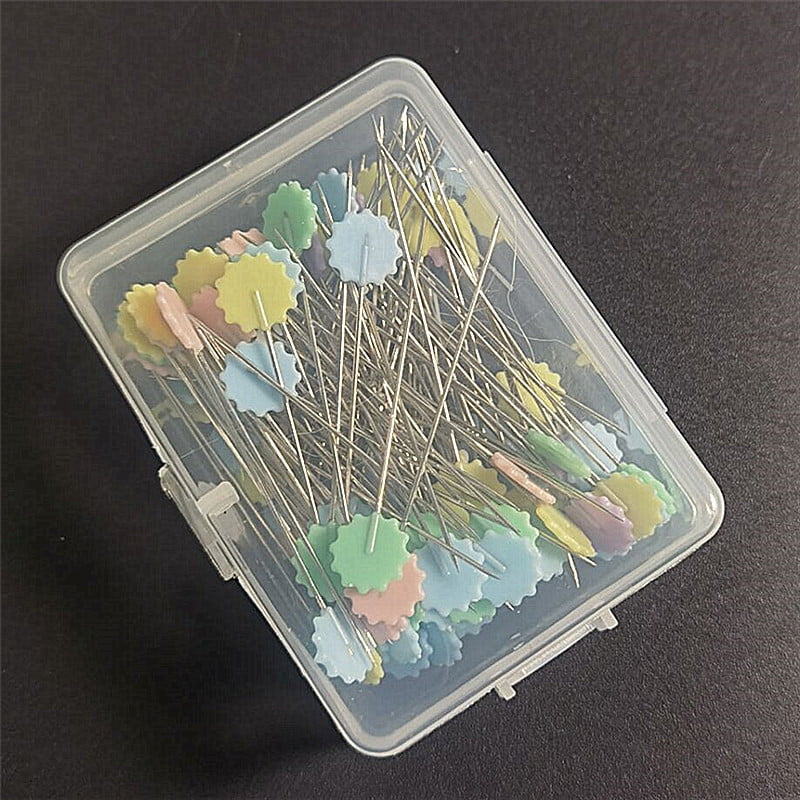 6sets Flat Head Straight Iron Pins Plastic Flower Head Sewing ...