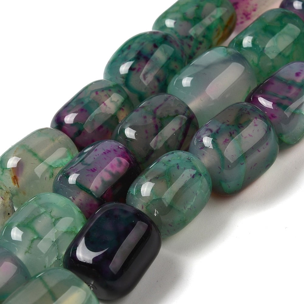 6strands Agate Beads Strands Dyed & Heated Column Medium Aquamarine 15 ...