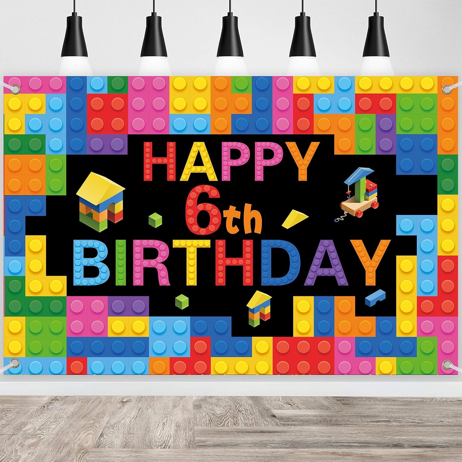 6th Birthday Banner Backdrop for Kids Happy Birthday Photography ...