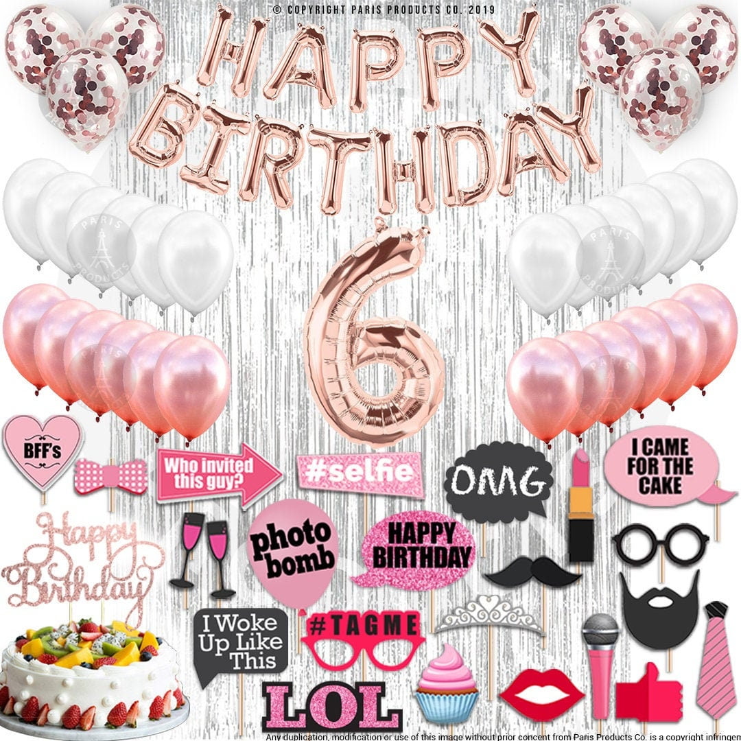6th Birthday Decoration Six Birthday Party Supplies Sixth Birthday ...
