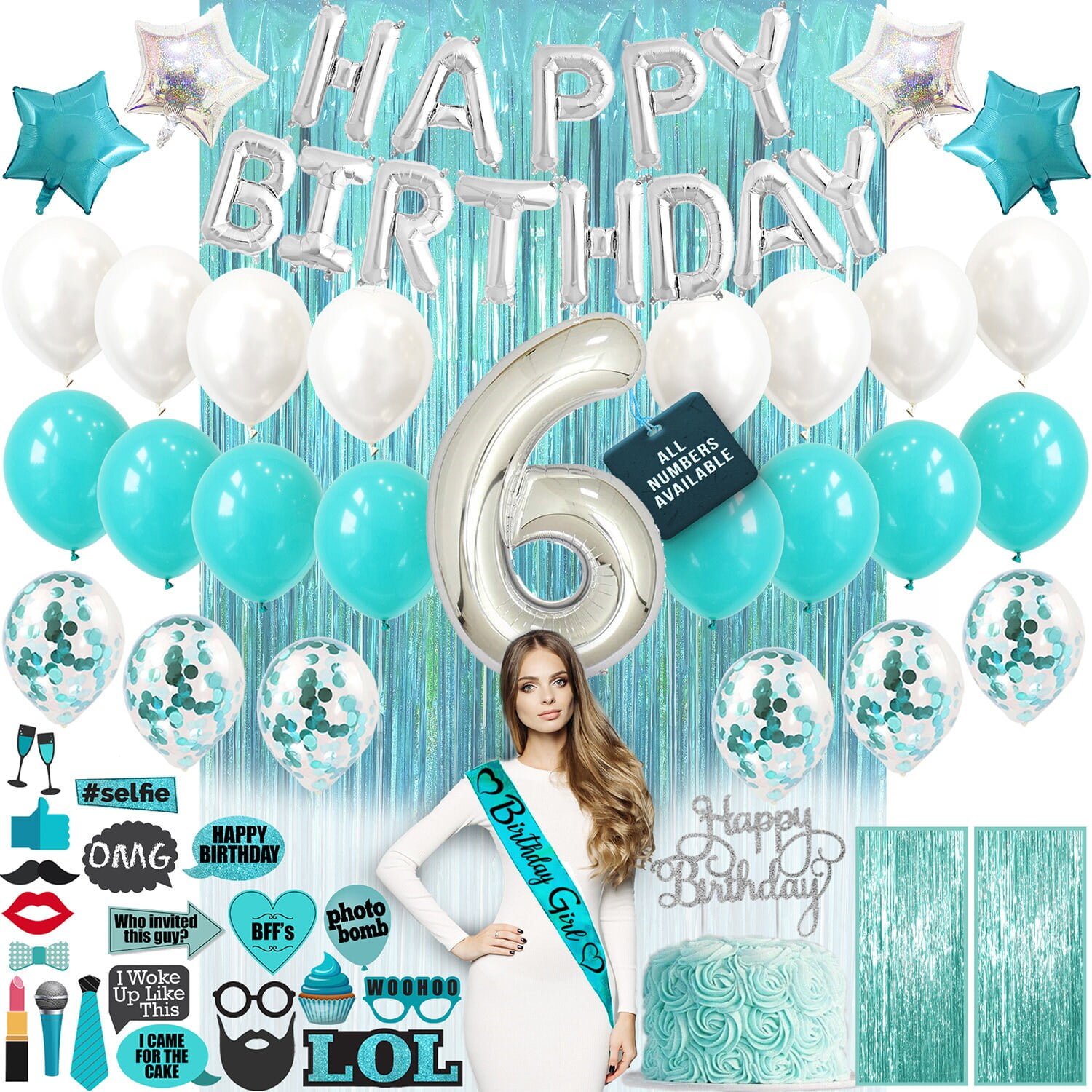 6th Birthday Decoration Six Birthday Party Supplies, Sixth Birthday ...