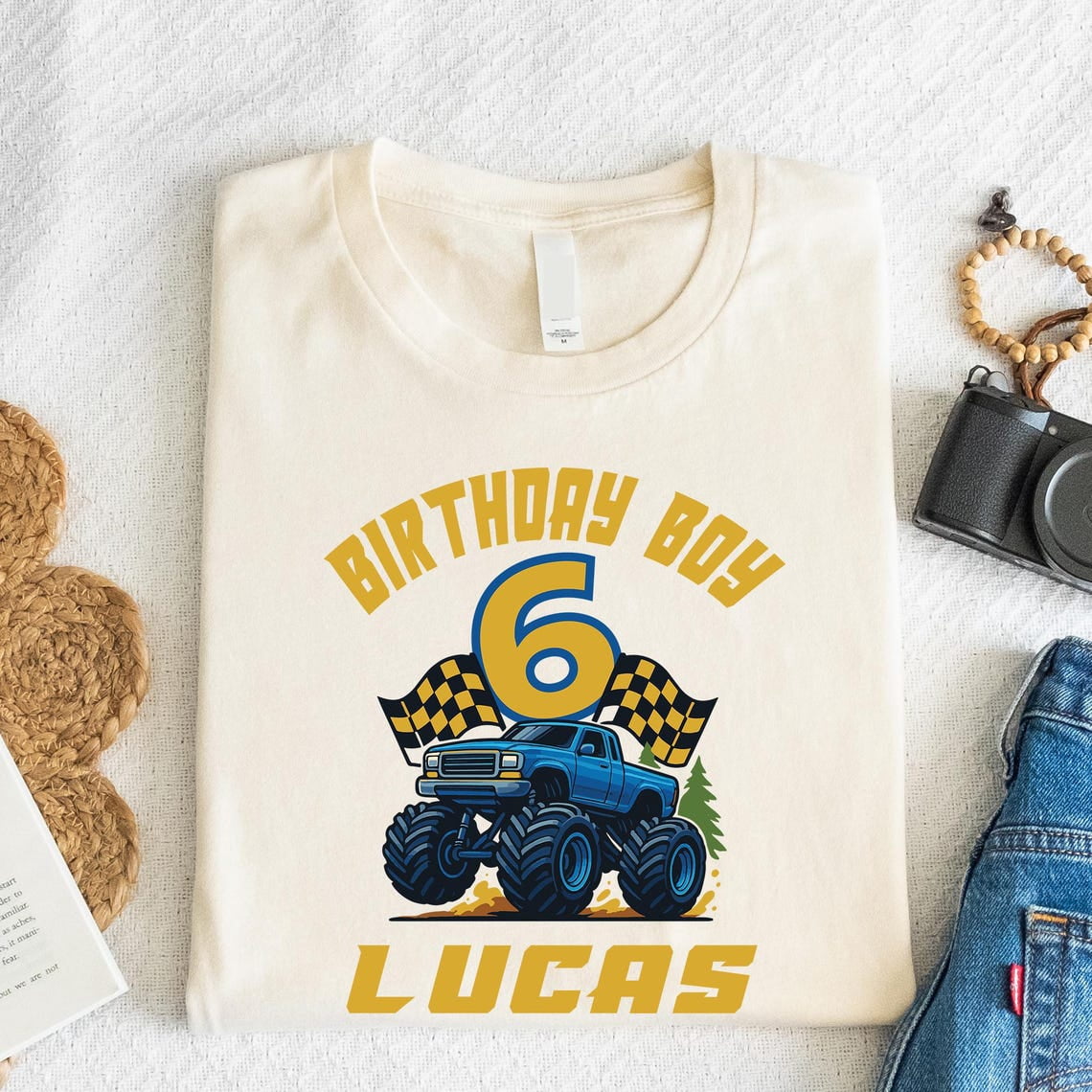 6th Birthday Monster Truck Pit Crew Family T-Shirt - Walmart.com