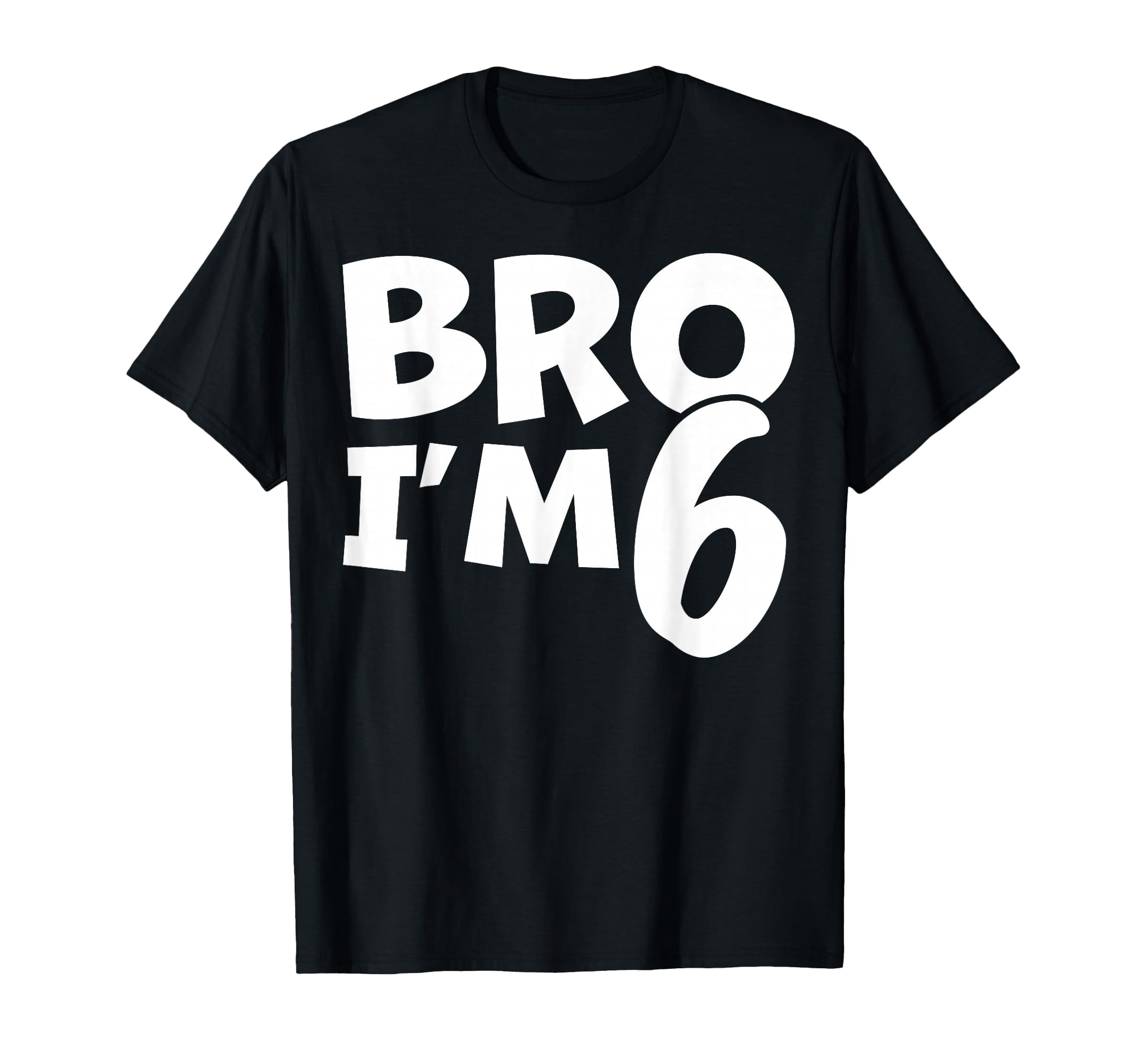 6th Birthday T-Shirt for Son - Fun Black Tee with Bold White Text ...