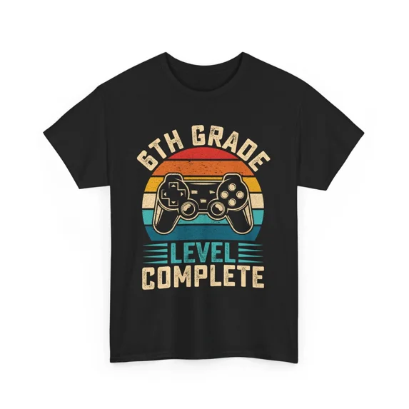 6th Grade Level Complete Gamer Retro Sunset Unisex T-Shirt, S-5XL ...