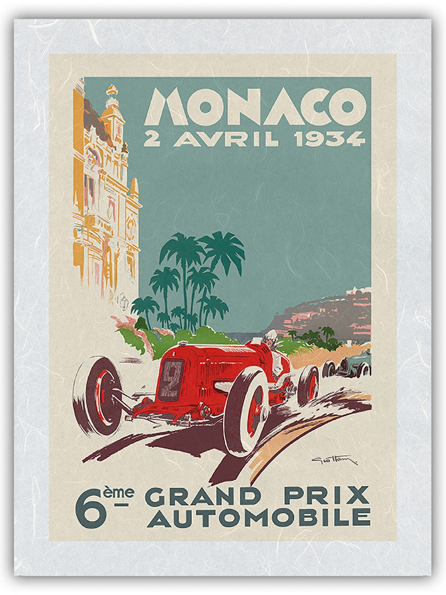 6th Monaco Grand Prix 1934 - Formula One - Vintage Car Racing Poster by ...