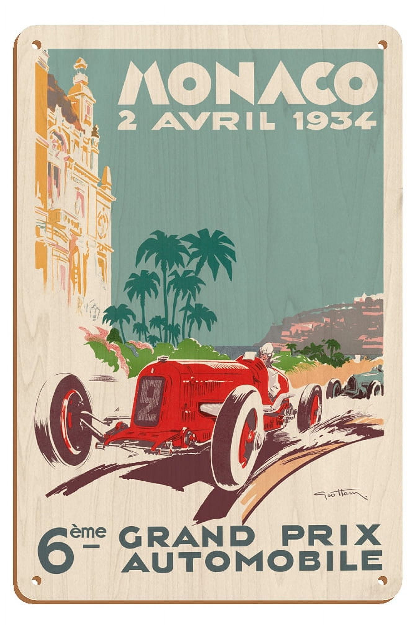 6th Monaco Grand Prix 1934 - Formula One - Vintage Car Racing Poster by ...