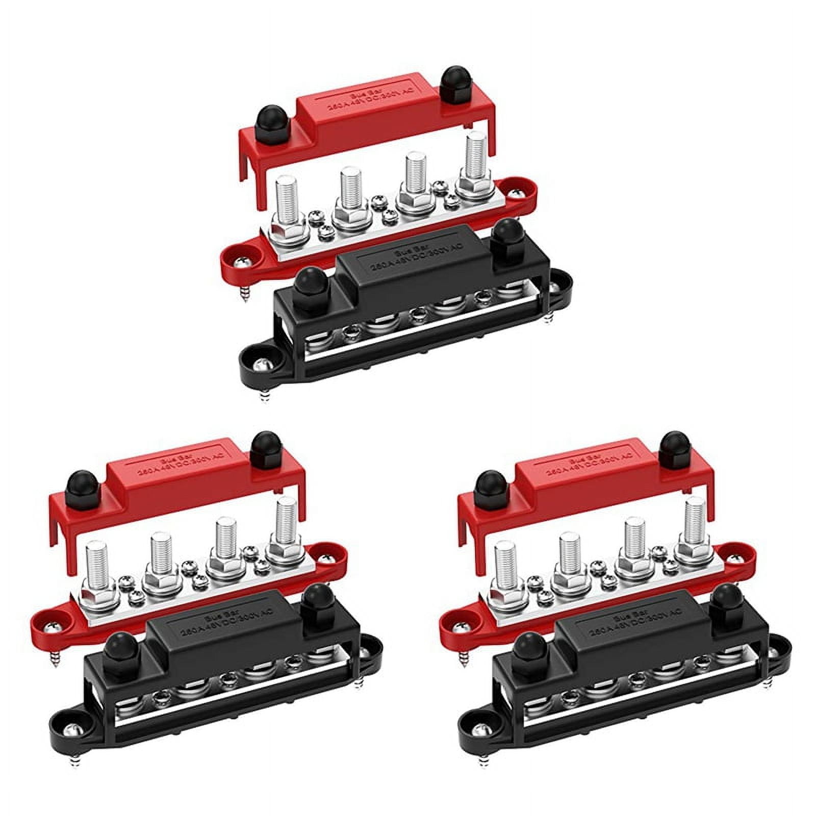 6x 250A 12V Bus Bar Battery Power Distribution Block Car Audio 12 Volt DC Busbar 4 X 3/8Inch ...