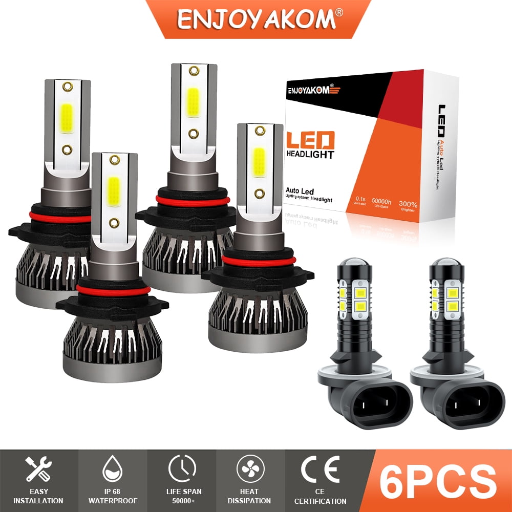 6x 9005 9006 881 LED Headlight Fog Light Kit Bulbs For Freightliner ...