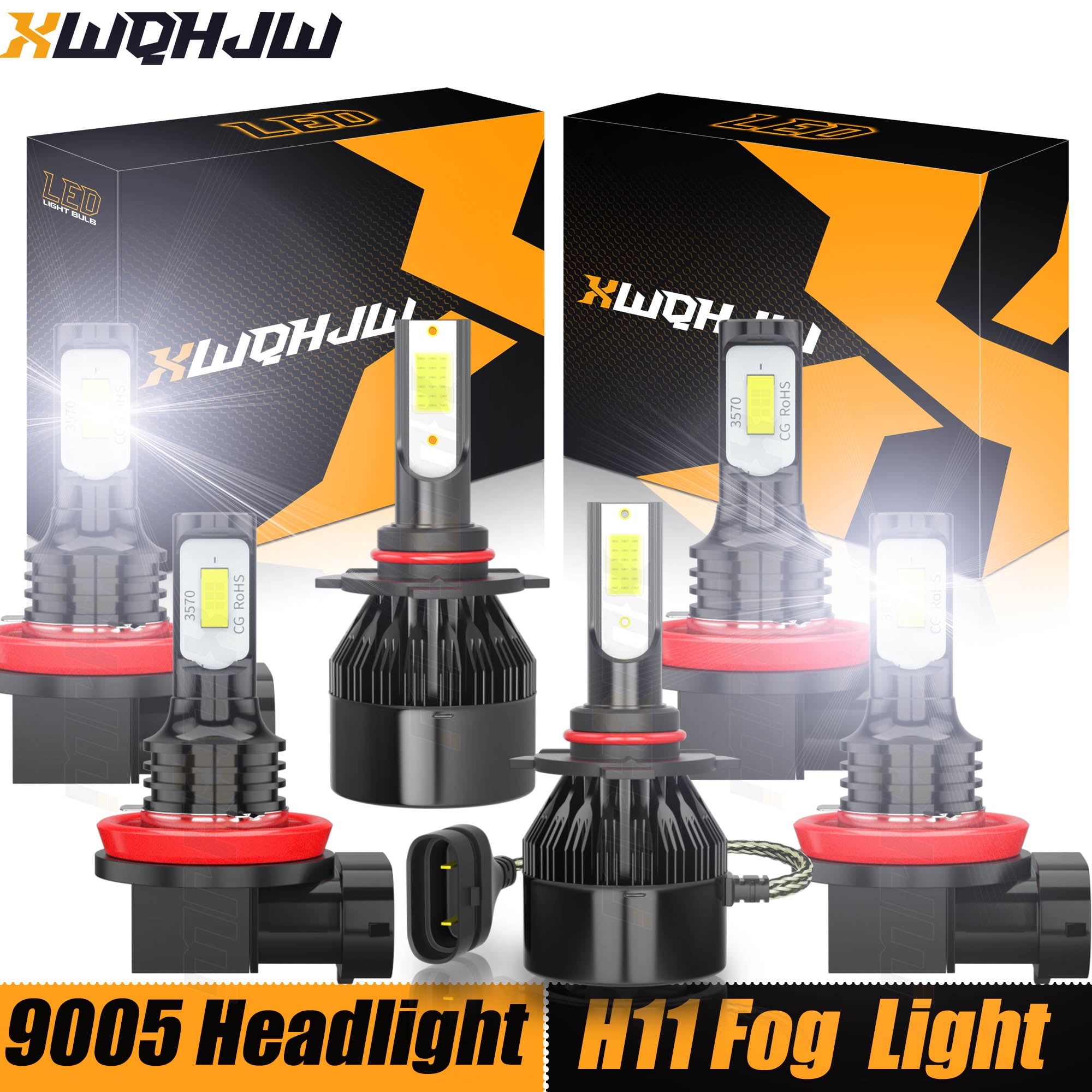 6x 9005 LED Headlight H11 Fog Light Bulbs Combo for Toyota 4Runner 2010 ...