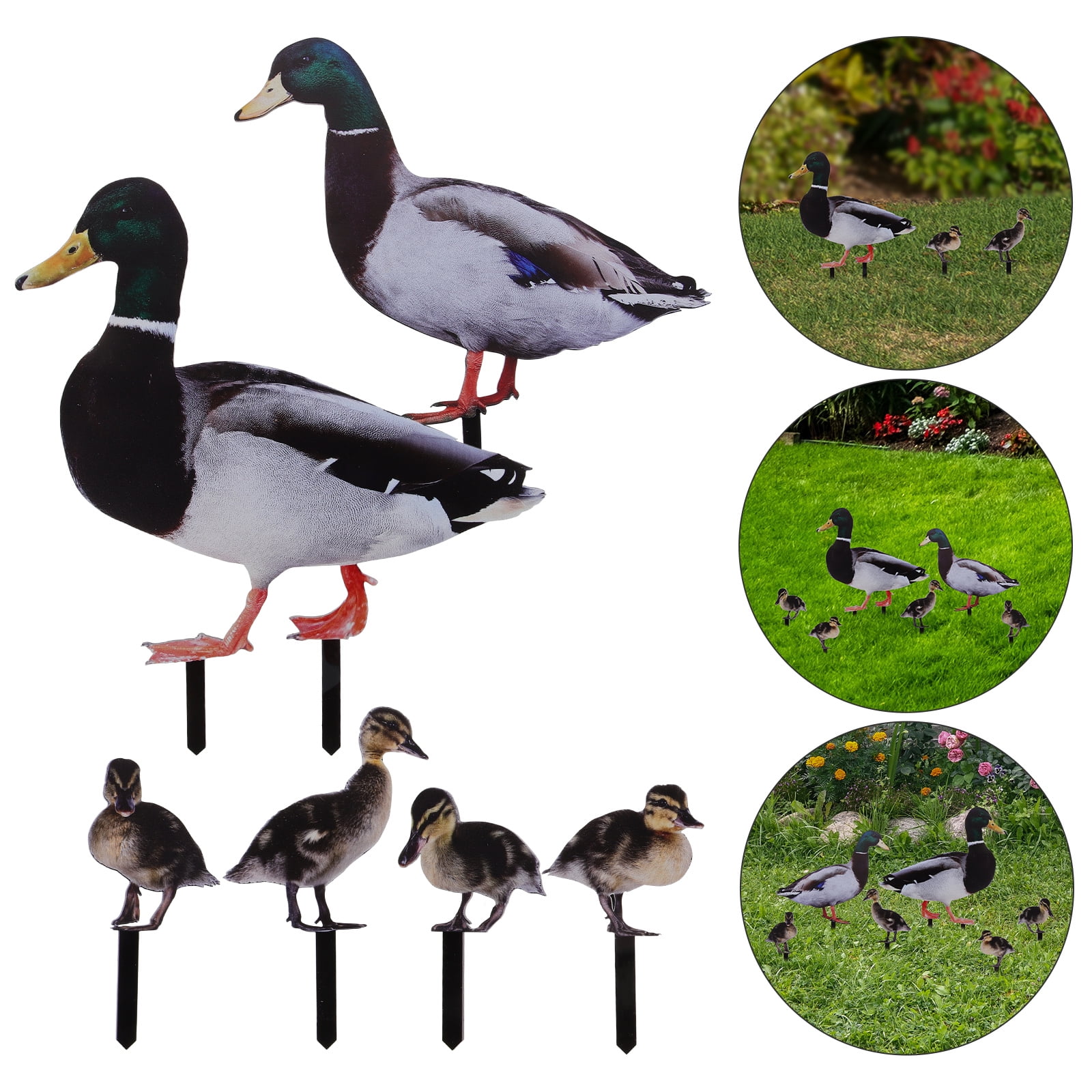 6x Animal Garden Stakes, Lifelike Sturdy Yard Duck Stake Decor Yard Art ...