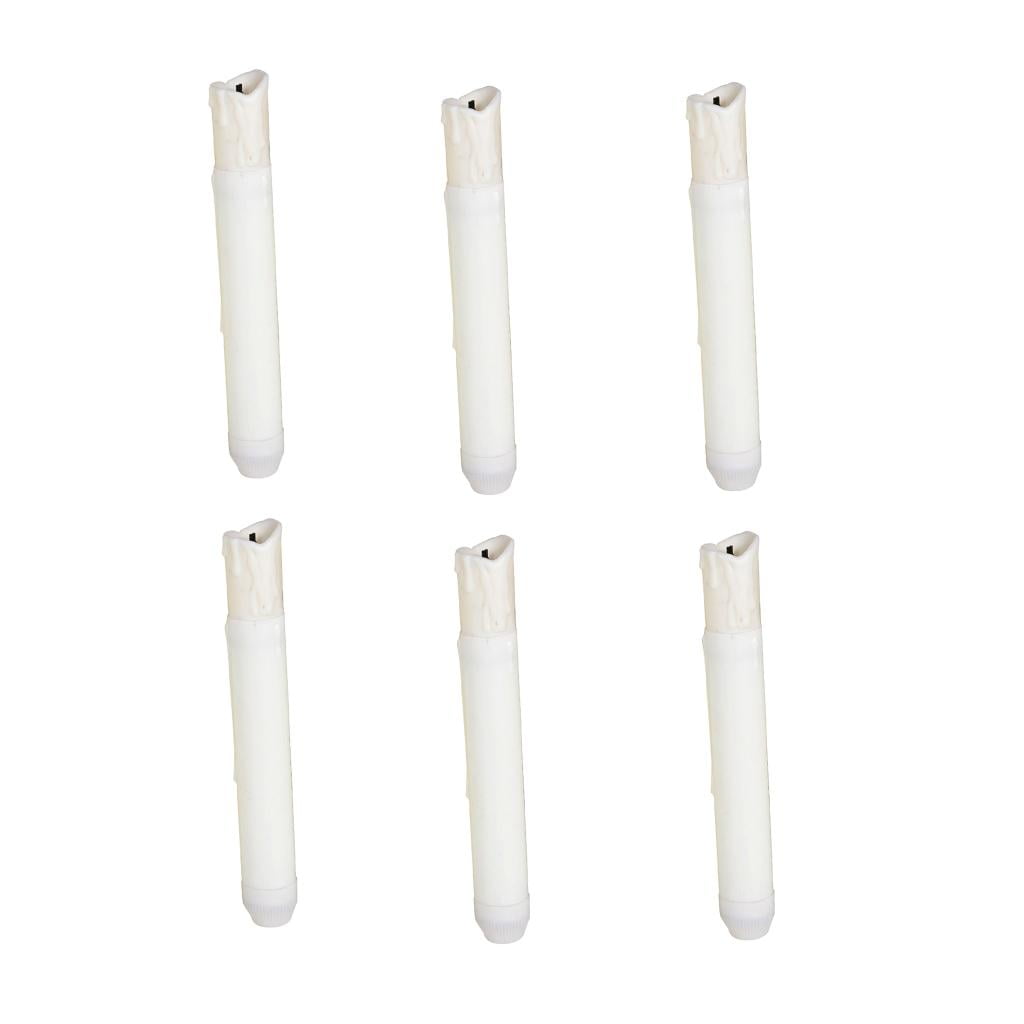 6x Battery Powered Long Flameless LED Candles Flickering Decorative ...